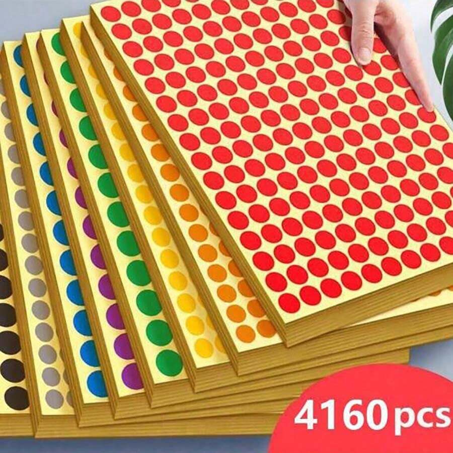 4160pcs/16 Sheets Colored Dot Stickers, Small Color Labels Coding ...