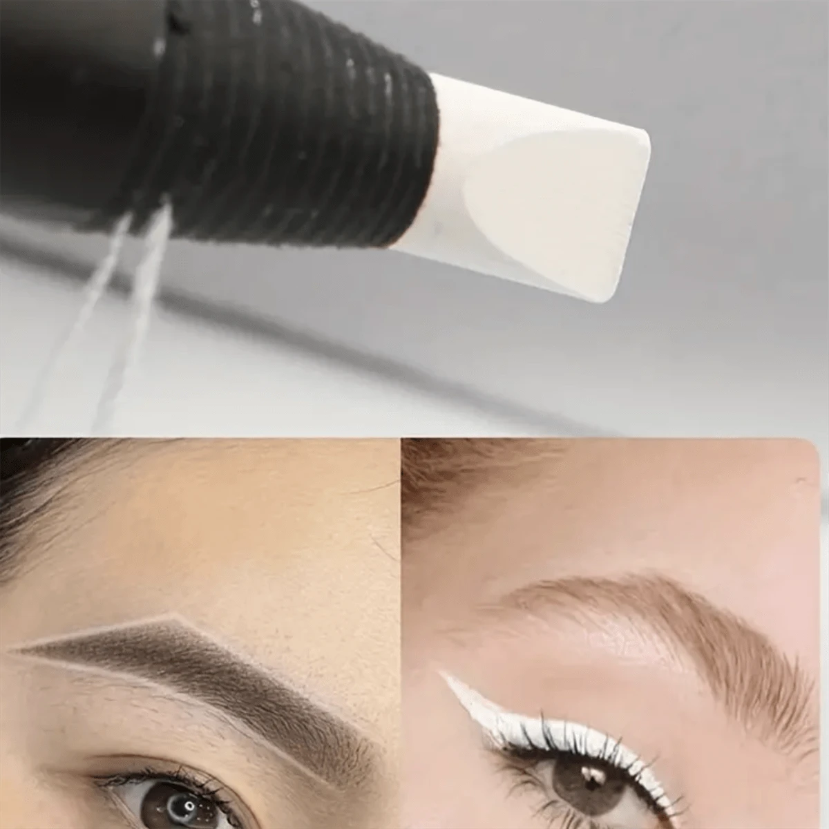 Waterproof White Line Eyebrow Pencil With Tattoo Positioning Frame And ...