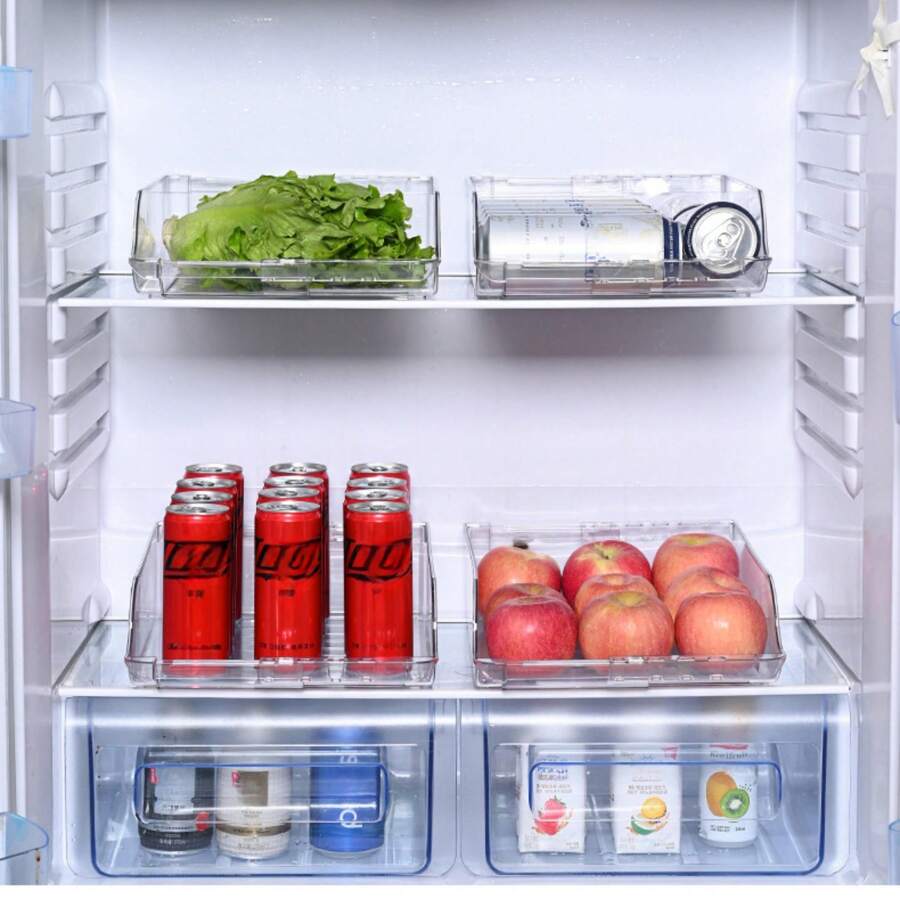 Fridge Storage Boxes, Wine Bottles Organizer Bins, Fridge Partition ...
