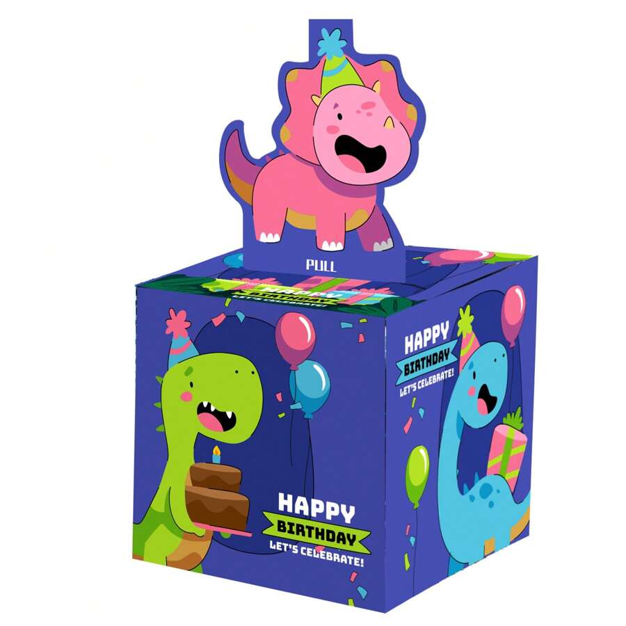 Birthday Theme Money Box Cartoon Themed Pulling Cash Box, Surprise Box ...