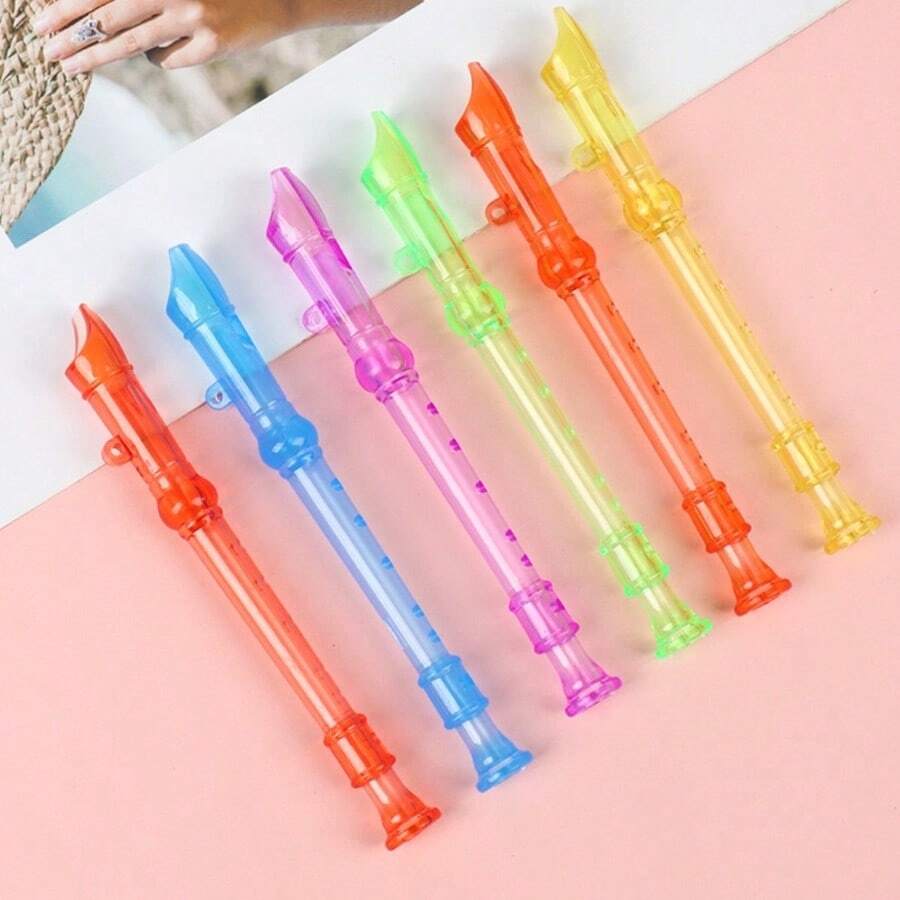 1pc 6-Hole Transparent Vertical Flute, Random Color, Musical Instrument ...