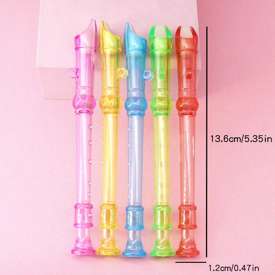 1pc 6-Hole Transparent Vertical Flute, Random Color, Musical Instrument ...