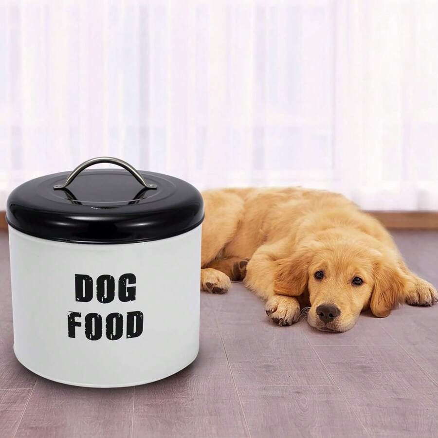 Pet Food Storage Container, Metal Dog Food Bin With Airtight Lid And ...