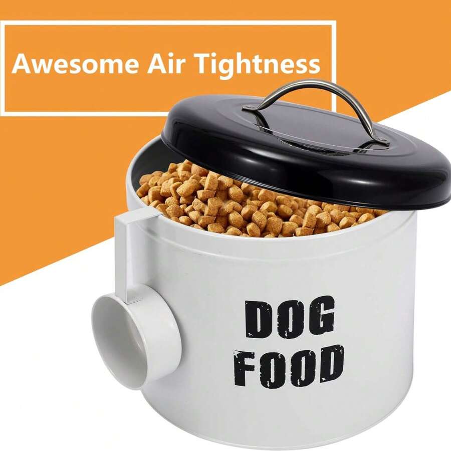 Pet Food Storage Container, Metal Dog Food Bin With Airtight Lid And ...