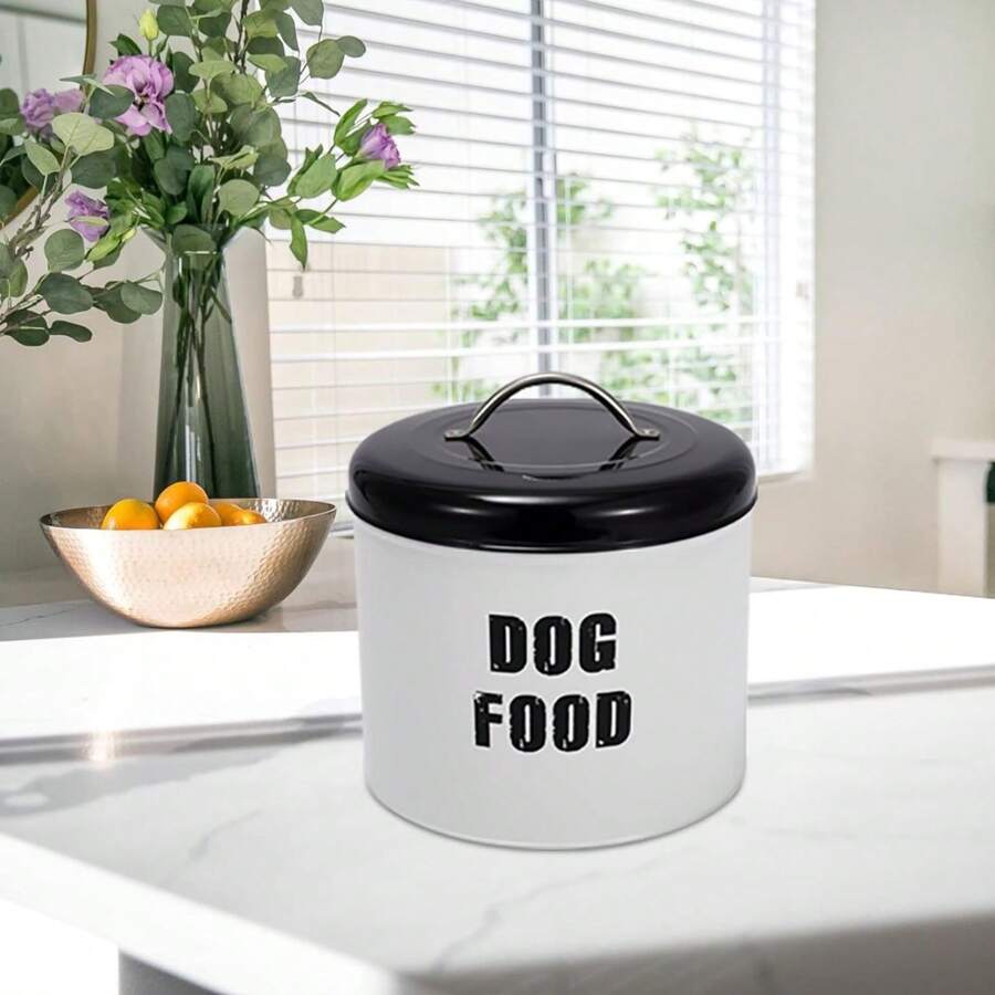 Pet Food Storage Container, Metal Dog Food Bin With Airtight Lid And ...