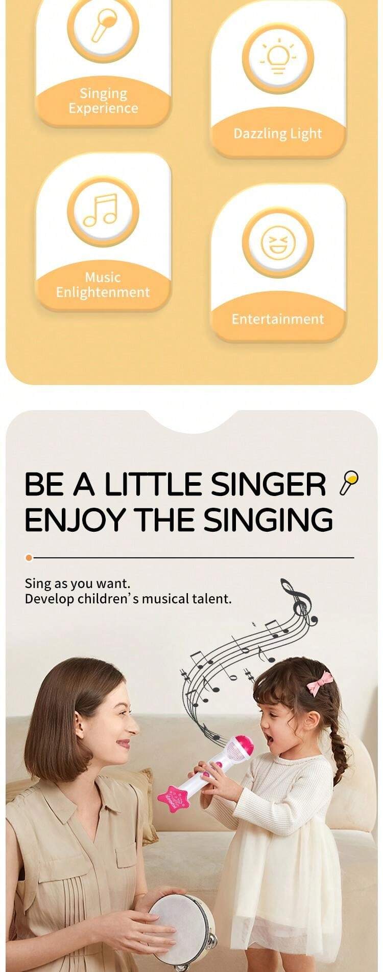 Large Size New Kids Microphone Amplifier Toy, Early Education Karaoke ...