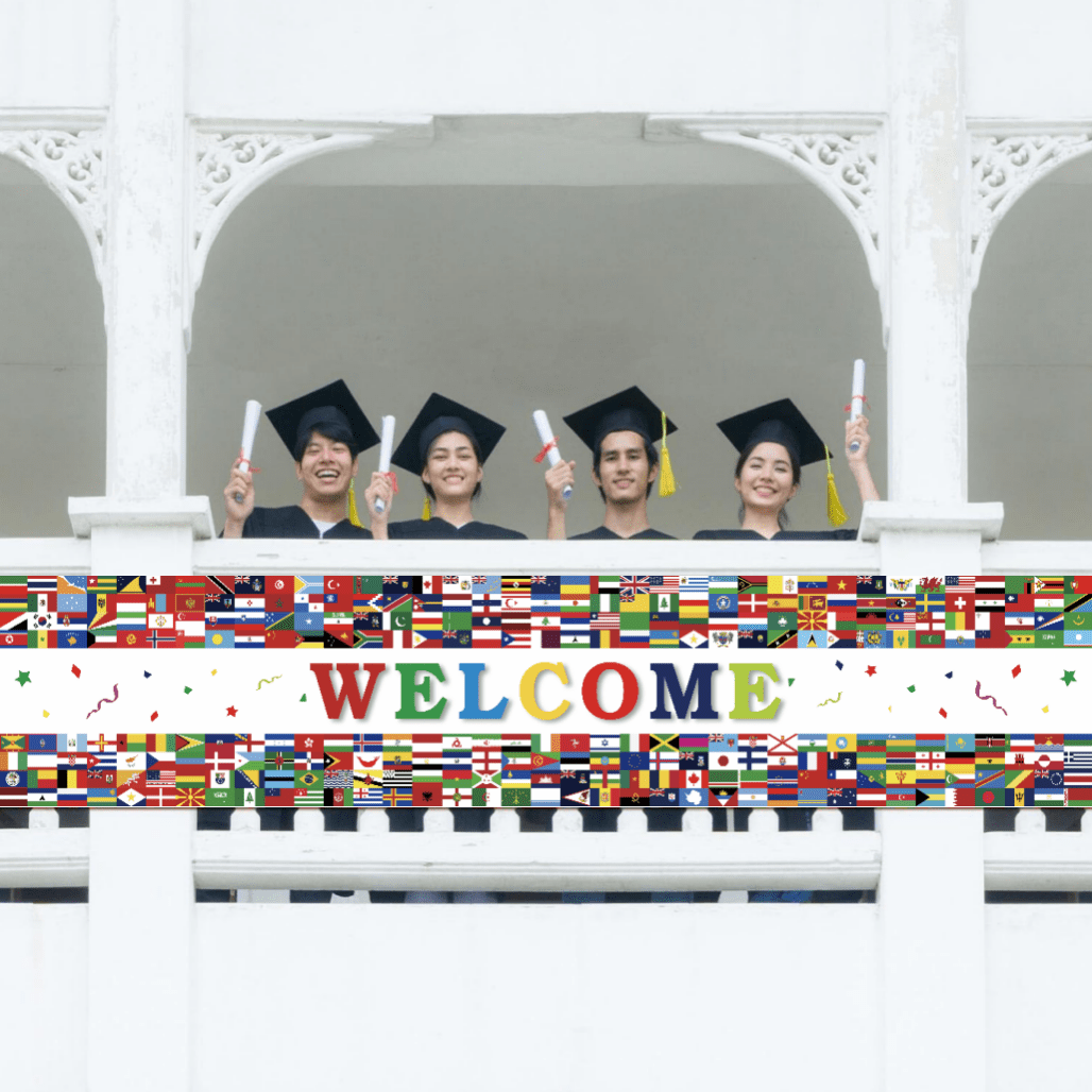 1 Pc International Decorations Yard Banner Large International Welcome ...