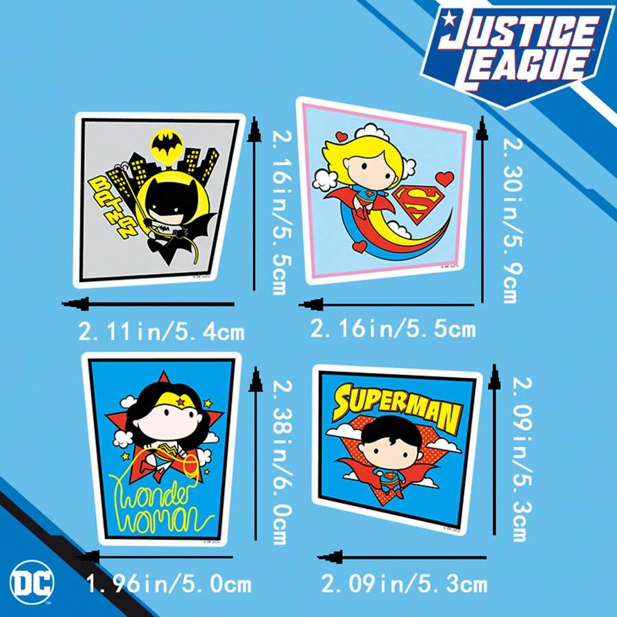 DC Hero 50pcs Justice League Stickers, Funny Q-Version Hero Vinyl ...