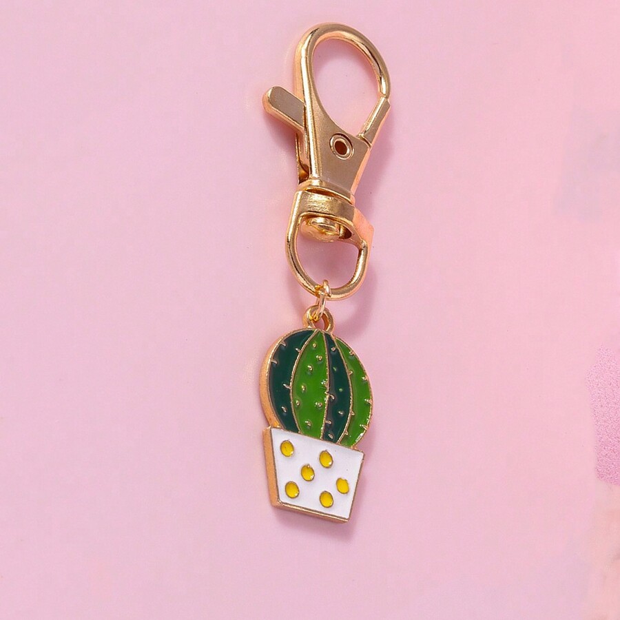 1pc Korean Style Cactus Keychain - Fashionable And Cute Zinc Alloy ...