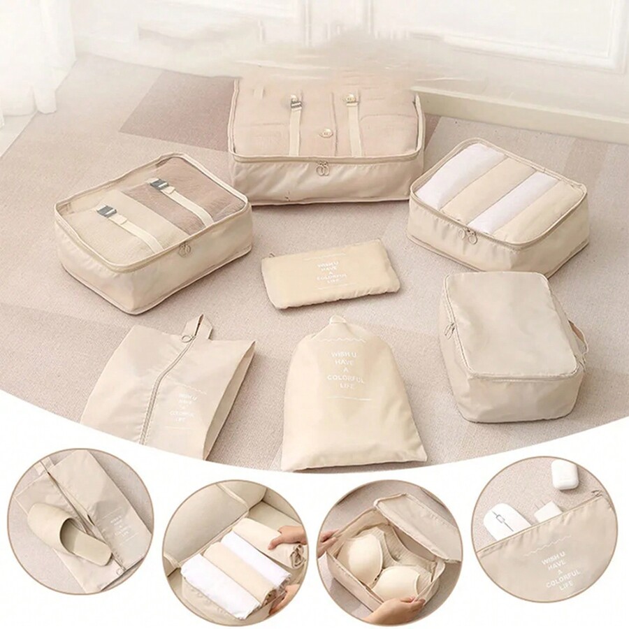 9 Piece Set Travel Storage Bags Clothes Underwear Cosmetic Shoe Luggage ...