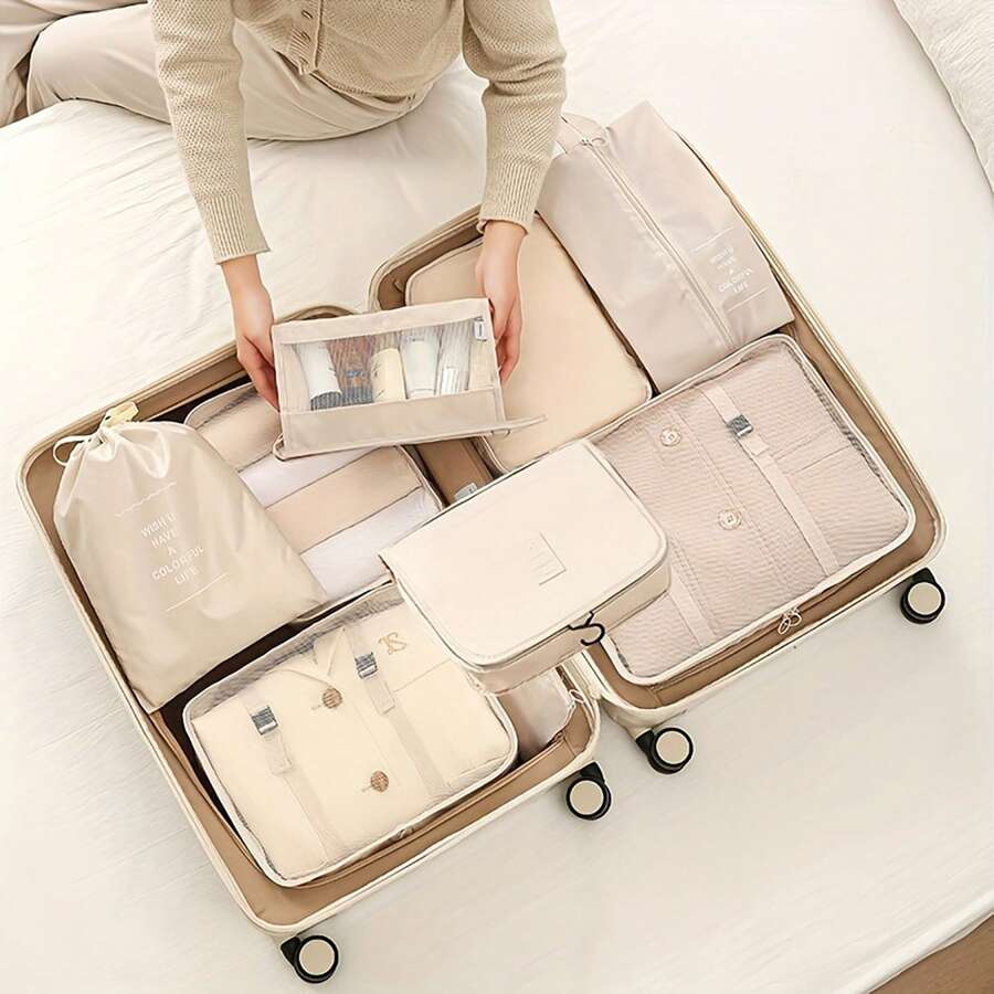 9 Piece Set Travel Storage Bags Clothes Underwear Cosmetic Shoe Luggage ...