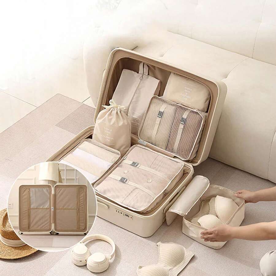 9 Piece Set Travel Storage Bags Clothes Underwear Cosmetic Shoe Luggage ...