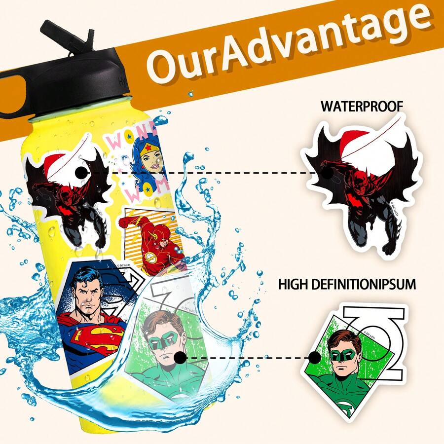 Justice League DC Hero 50pcs Justice League Stickers,Cartoon Hero Vinyl ...