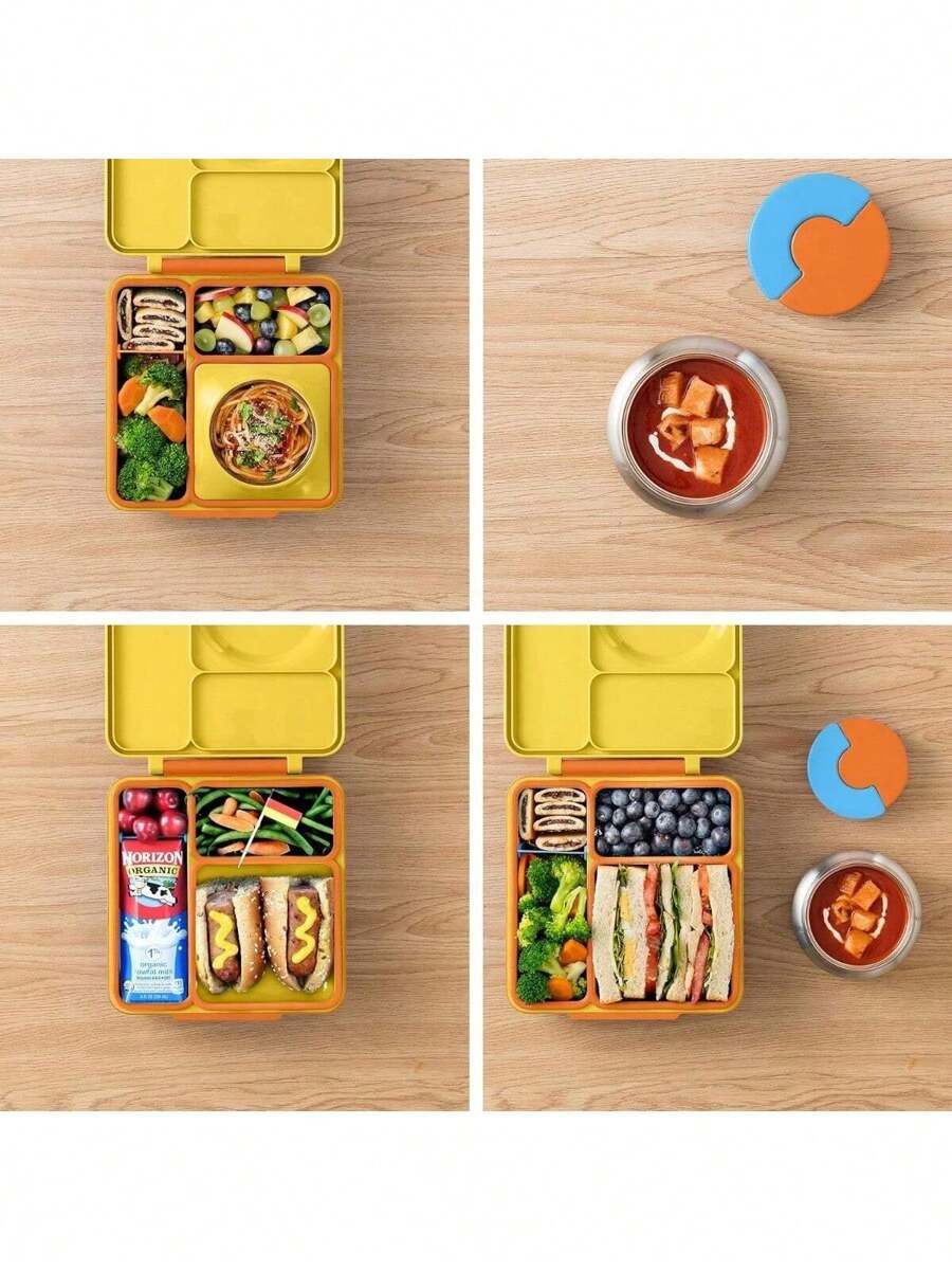 Bento Box Insulated Bento Lunch Box With Leak Proof Food Jar,3 ...