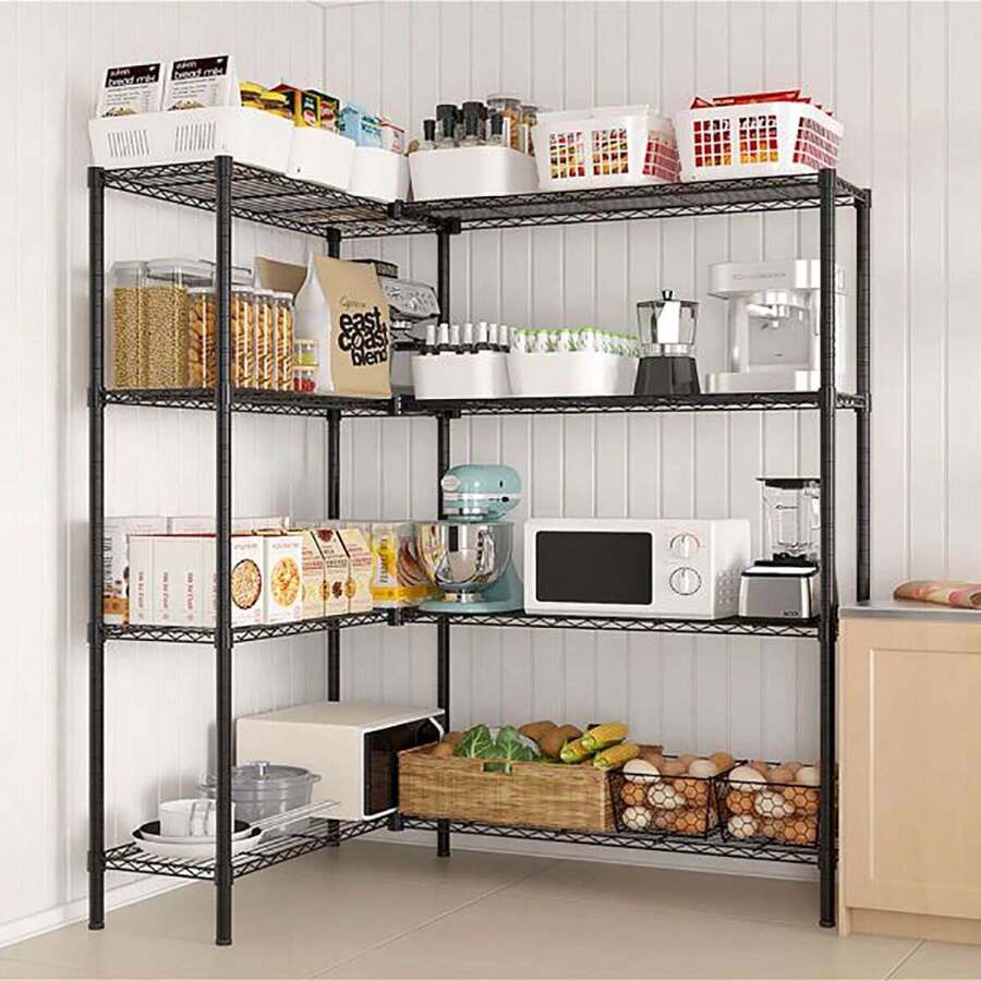 Adjustable Storage Shelves Wire Shelving Unit Multiple Rows Shelving ...