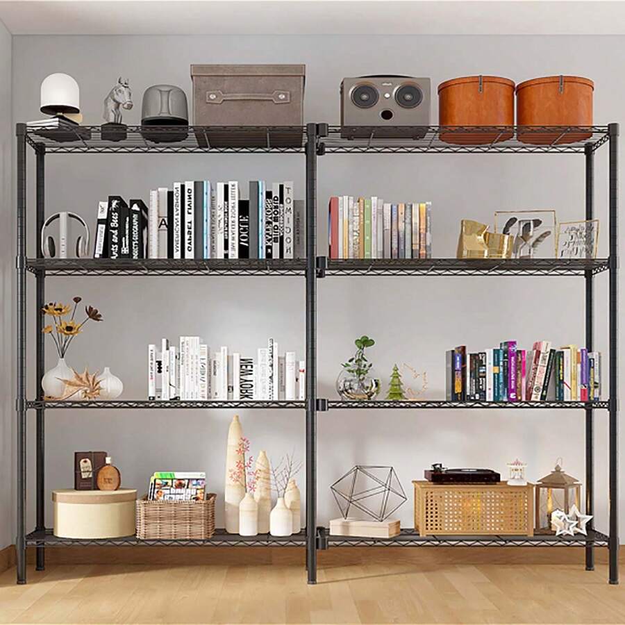 Adjustable Storage Shelves Wire Shelving Unit Multiple Rows Shelving ...