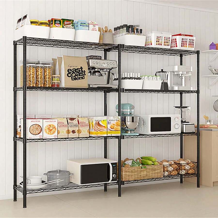 Adjustable Storage Shelves Wire Shelving Unit Multiple Rows Shelving ...