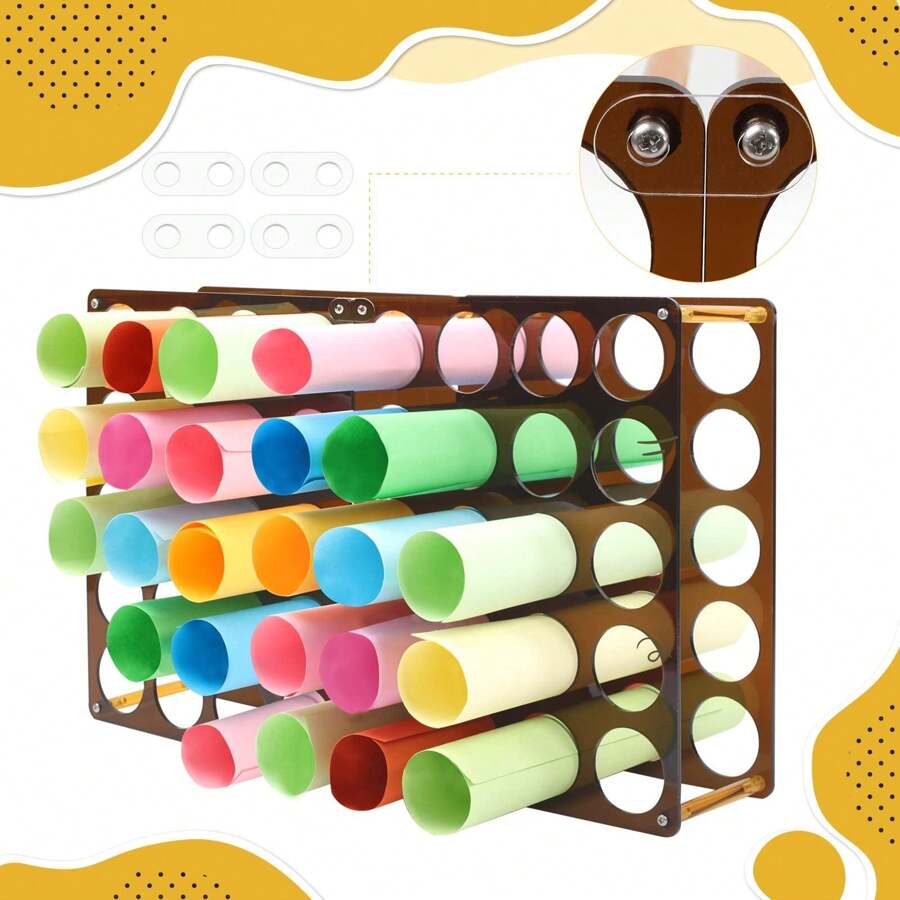 Vinyl Roll Storage 40-Holes Vinyl Storage Rack For Craft Room Vinyl ...