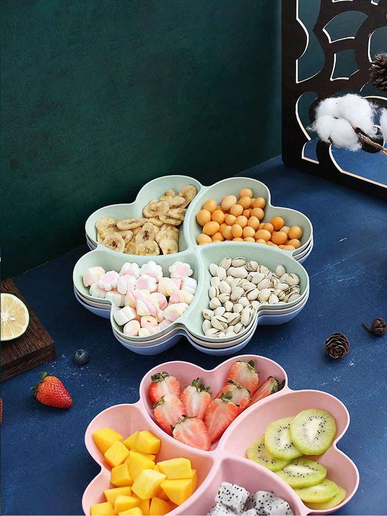 1pc Heart Shaped Party Snack Tray Appetizer Plate Snack Bowl Multi ...