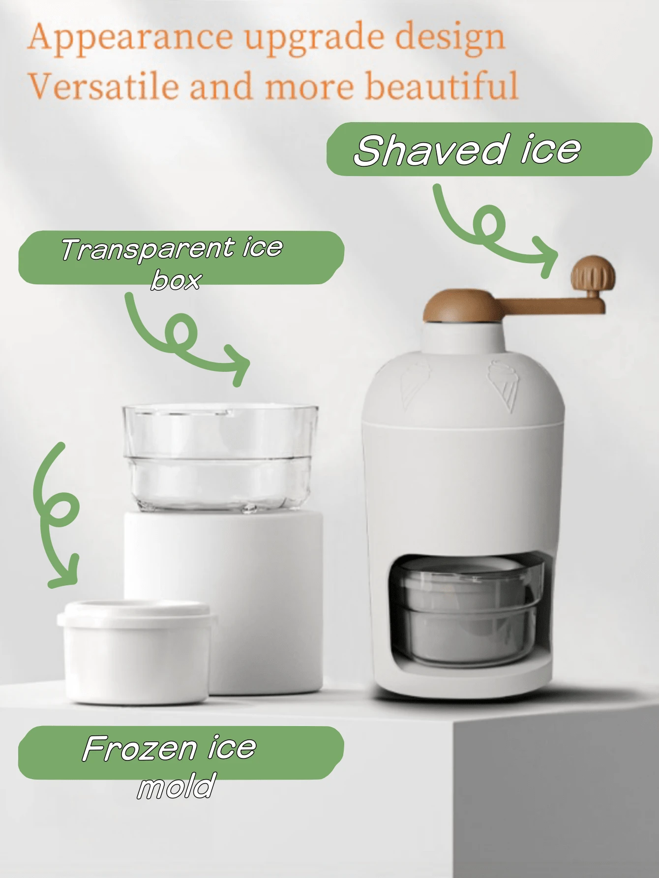 1pc Home Use Children's Ice Cream Hand-Cranked Shaved Ice Machine Mini ...