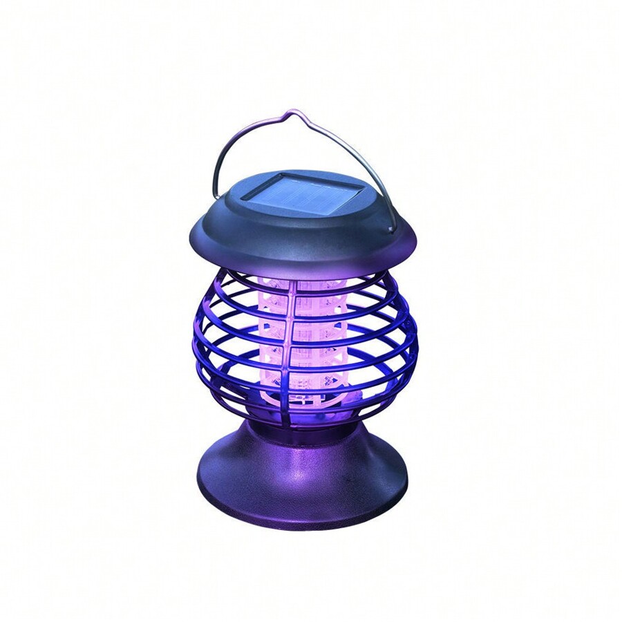 1pc Black Portable Purple Light Bug Zapper Solar-Powered Insect Killer ...