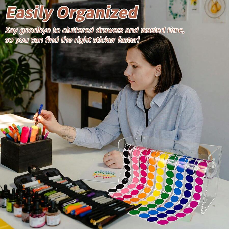 Acrylic Sticker Roll Holder Assembled Adjustable Sticker Roll Dispenser ...