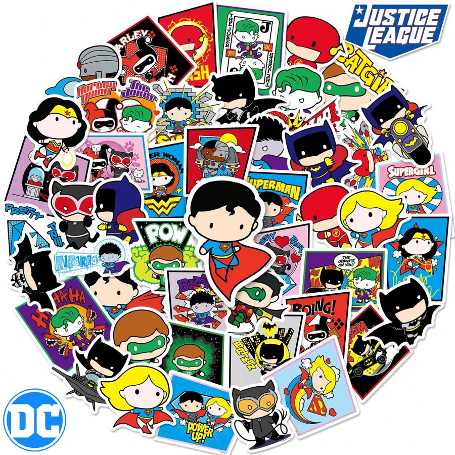 DC Hero 50pcs Justice League Stickers, Funny Q-Version Hero Vinyl ...