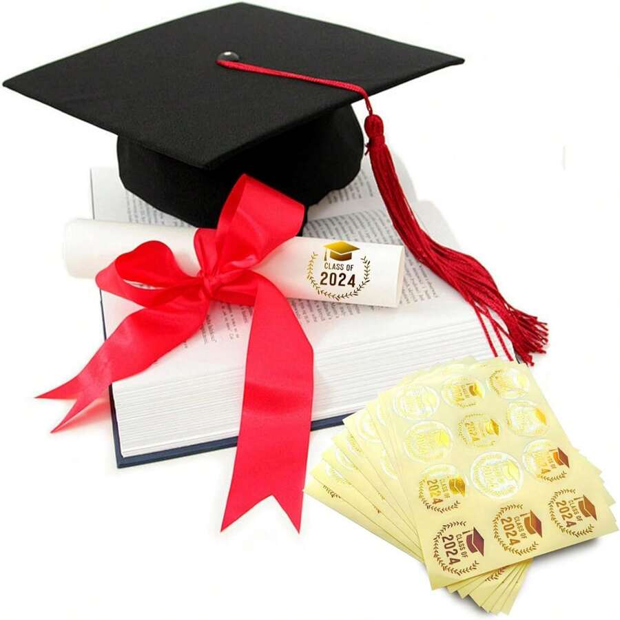100PCS Graduation Stickers, Class Of 2024 Stickers For Envelopes Seals ...