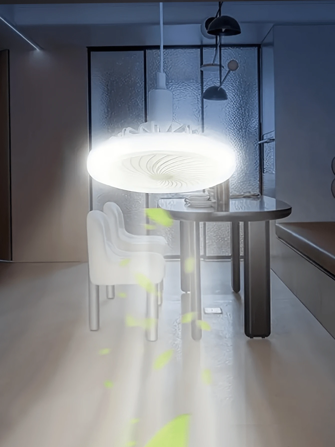 1pc 2-In-1 3 Modes LED Mini Fan Light Ceiling Fan Light With E27 Screw ...