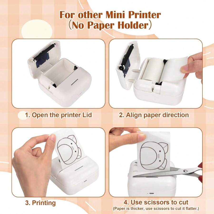 5Rolls Printing Paper 57mm Width Printing Transparent Adhesive Label ...