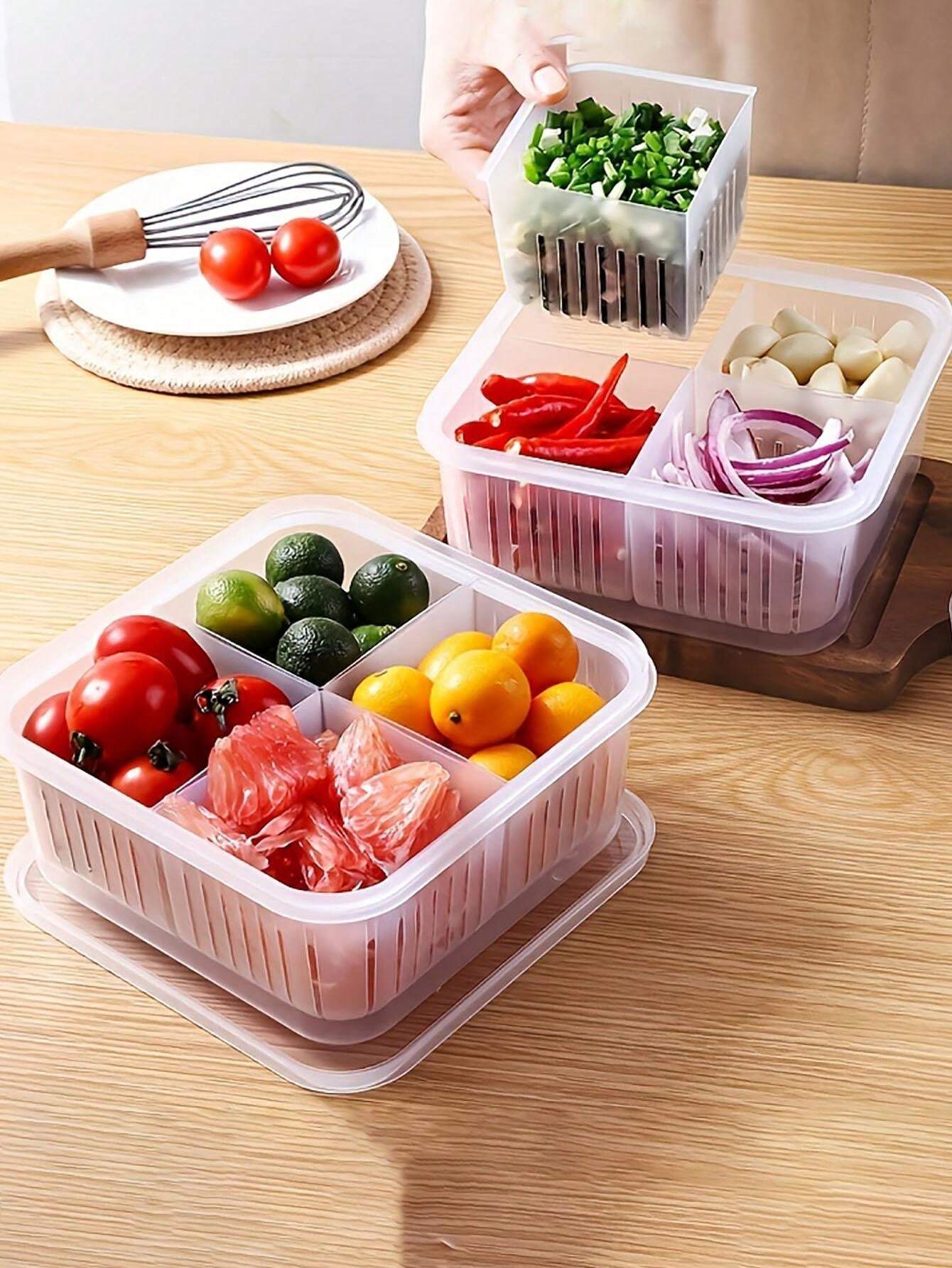 Kitchen Meal Prep Container With Dividers, Sealed Storage Box For ...
