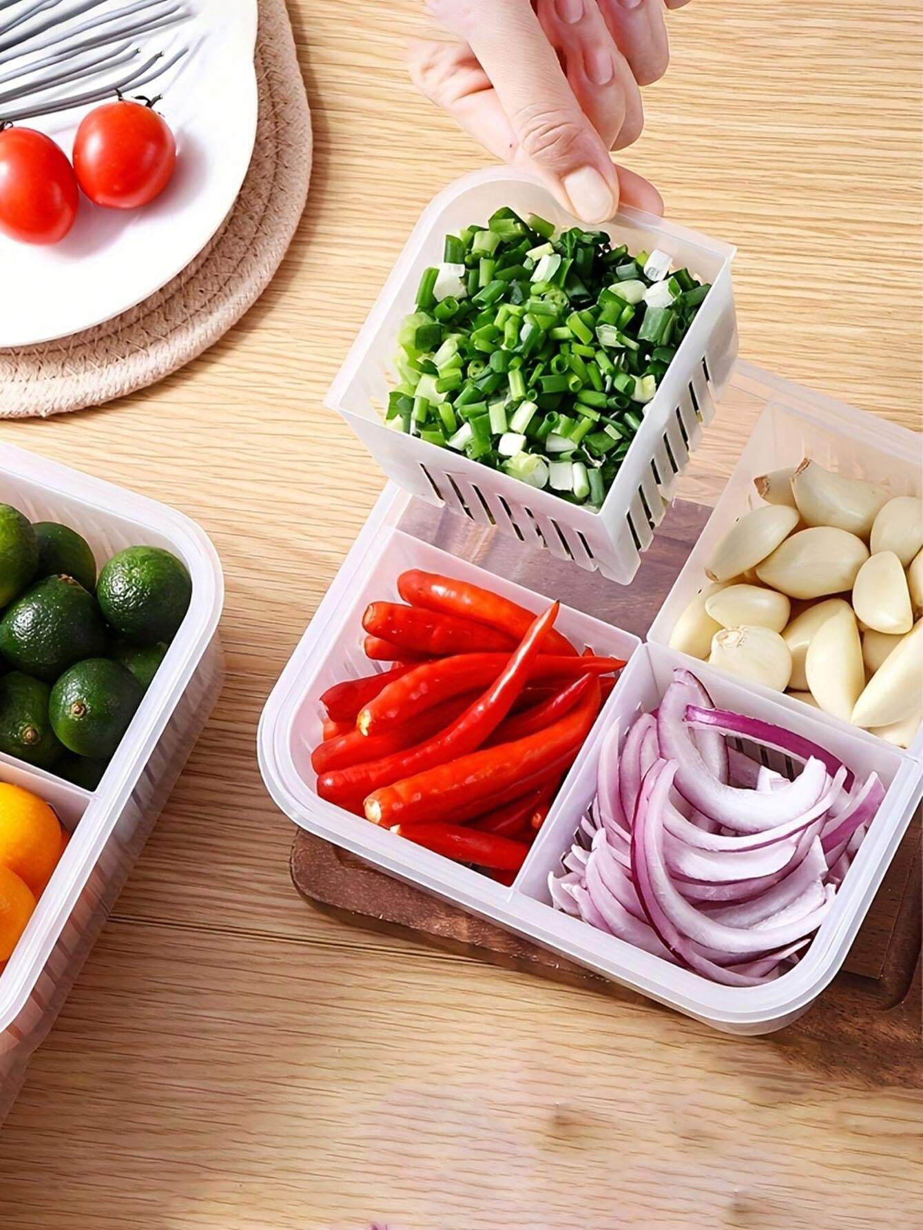 Kitchen Meal Prep Container With Dividers, Sealed Storage Box For ...