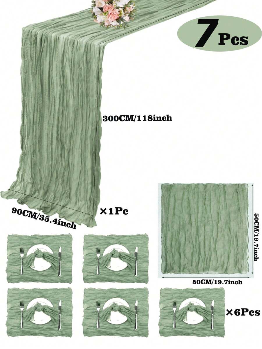 7 Pack Cheesecloth Table Gauze Table Napkins Runner 10ft Boho Gauze ...