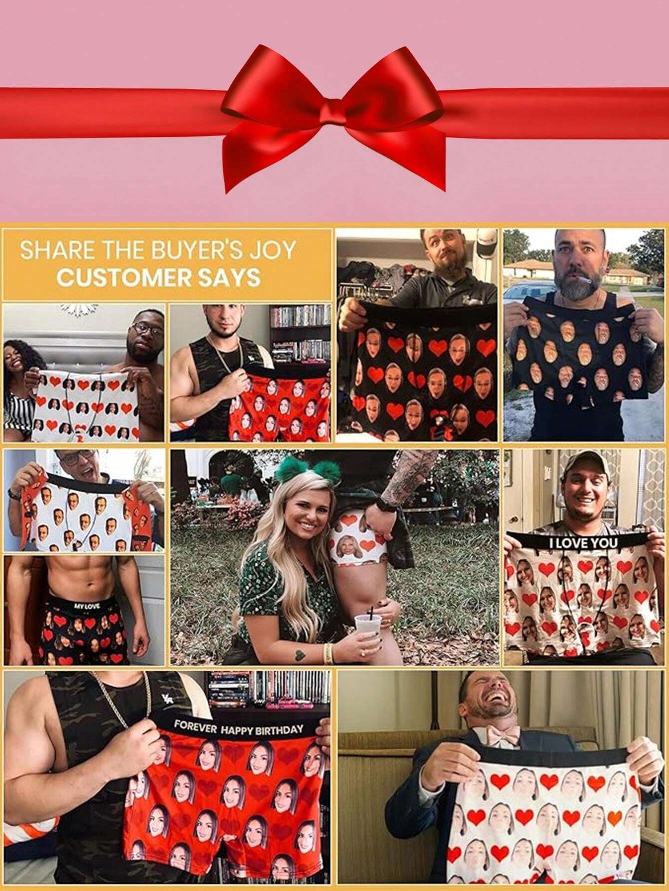 Custom Underwear For Boyfriend - Boxers With Face On Them, Valentines ...