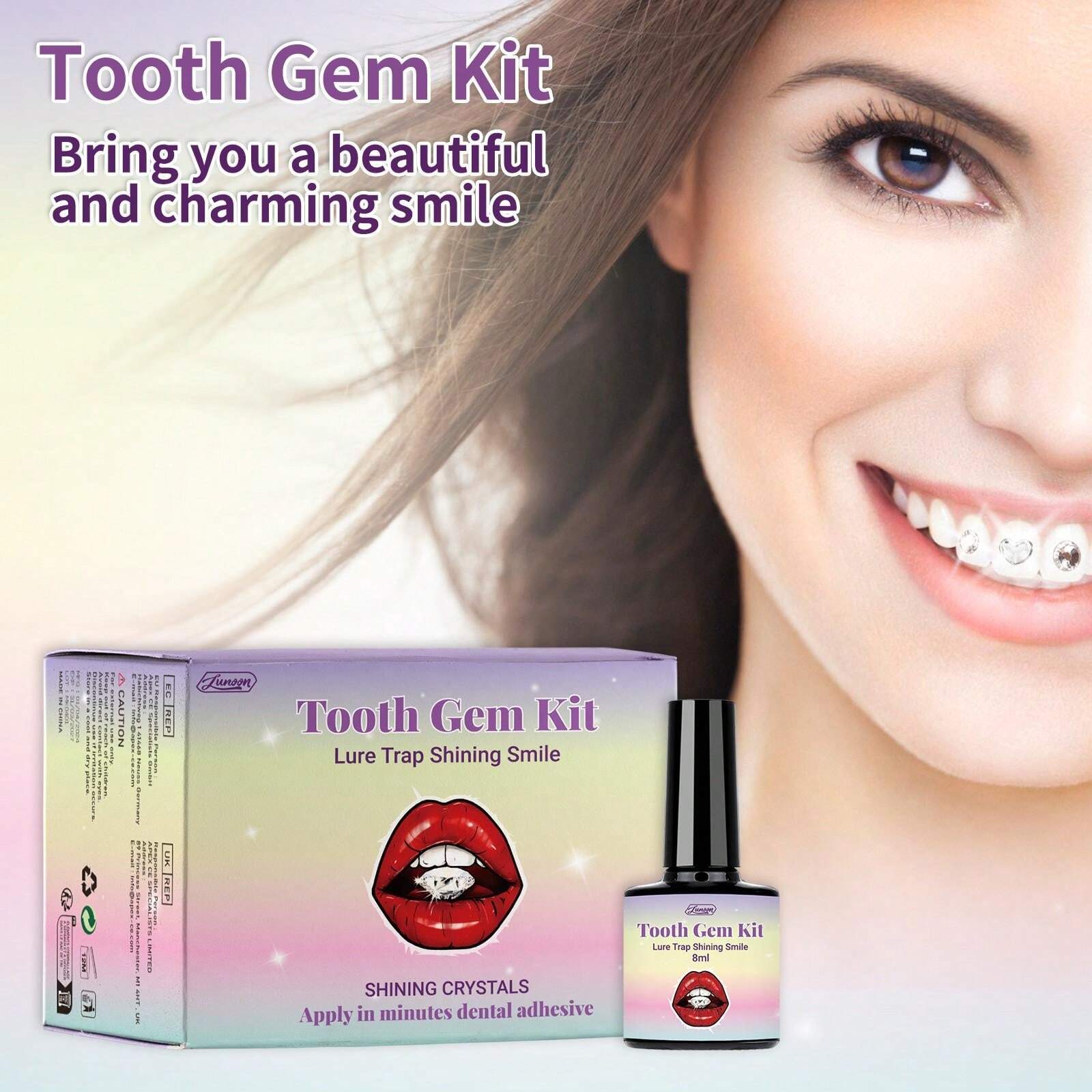 LUNOON Dental Gems Family Pack, Teeth Jewelry Adhesive For Cross-Border ...