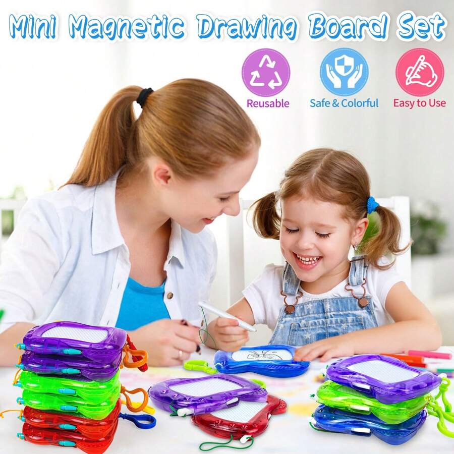 12 Pack Mini Magnetic Drawing Board For Kids Erasable Mini Doodle ...