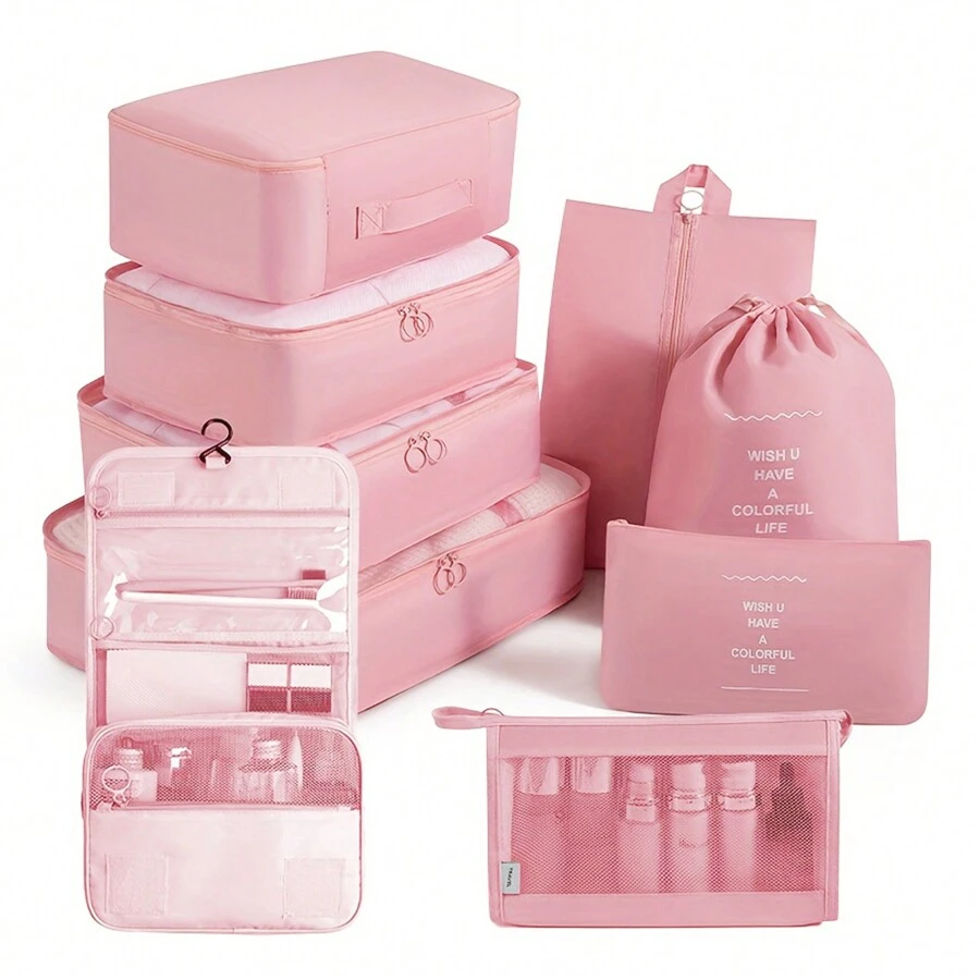 9 Piece Set Travel Storage Bags Clothes Underwear Cosmetic Shoe Luggage ...