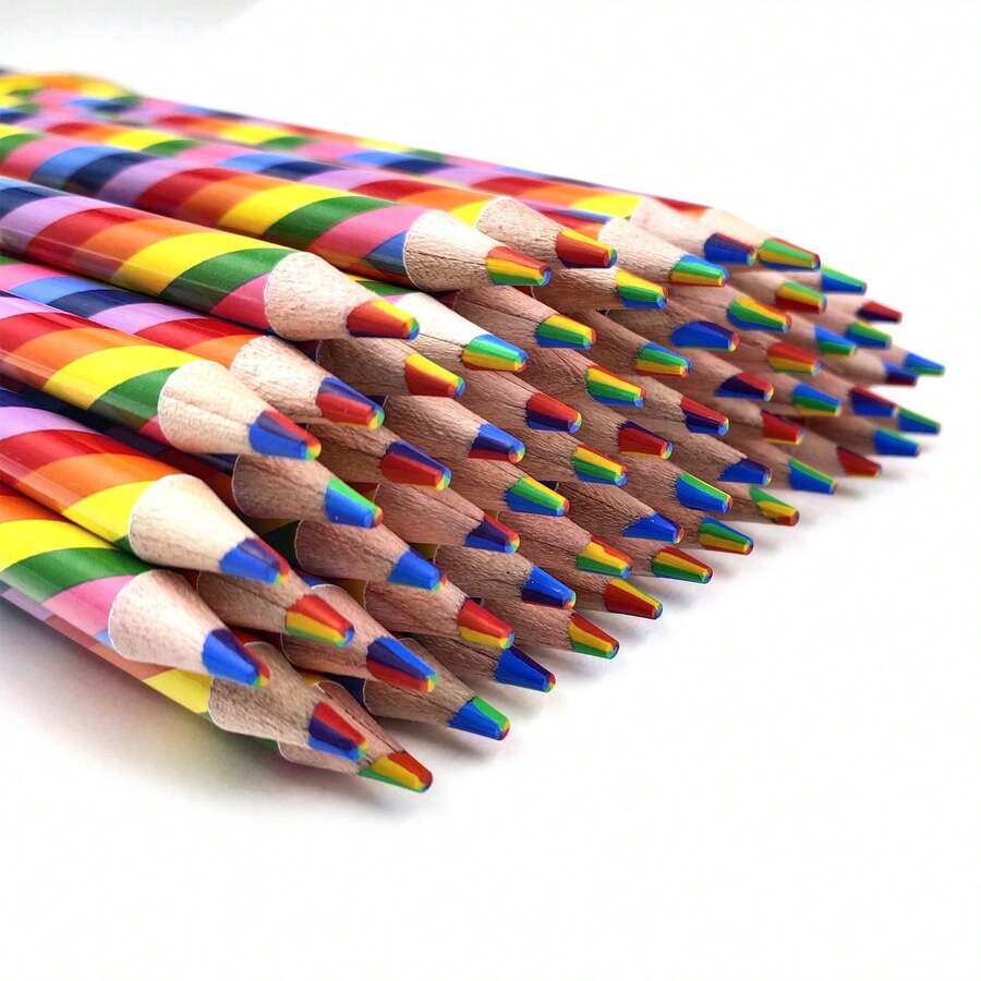 12pcs/Set Rainbow Gradient Color Pencils With Same Core, DIY Hand ...