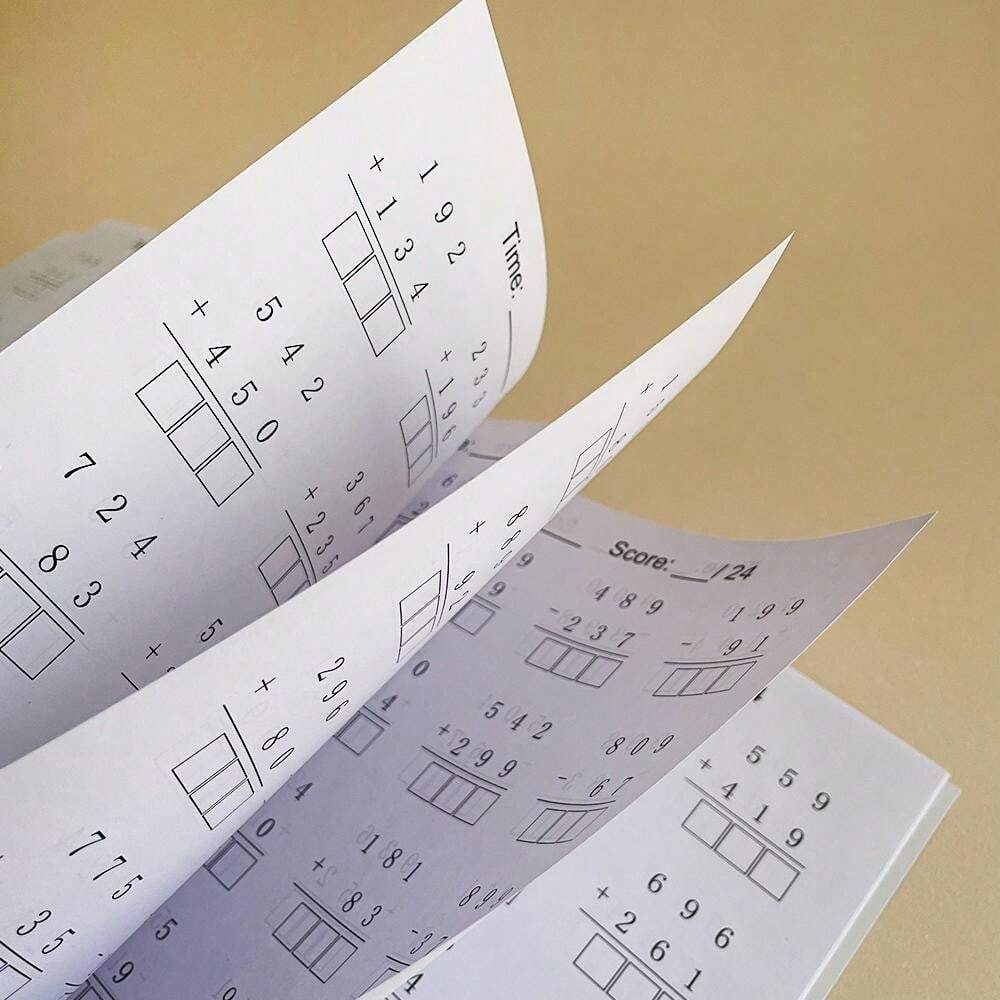 32 Pages Math Arithmetic Workbook Addition & Subtraction Within 1000 ...