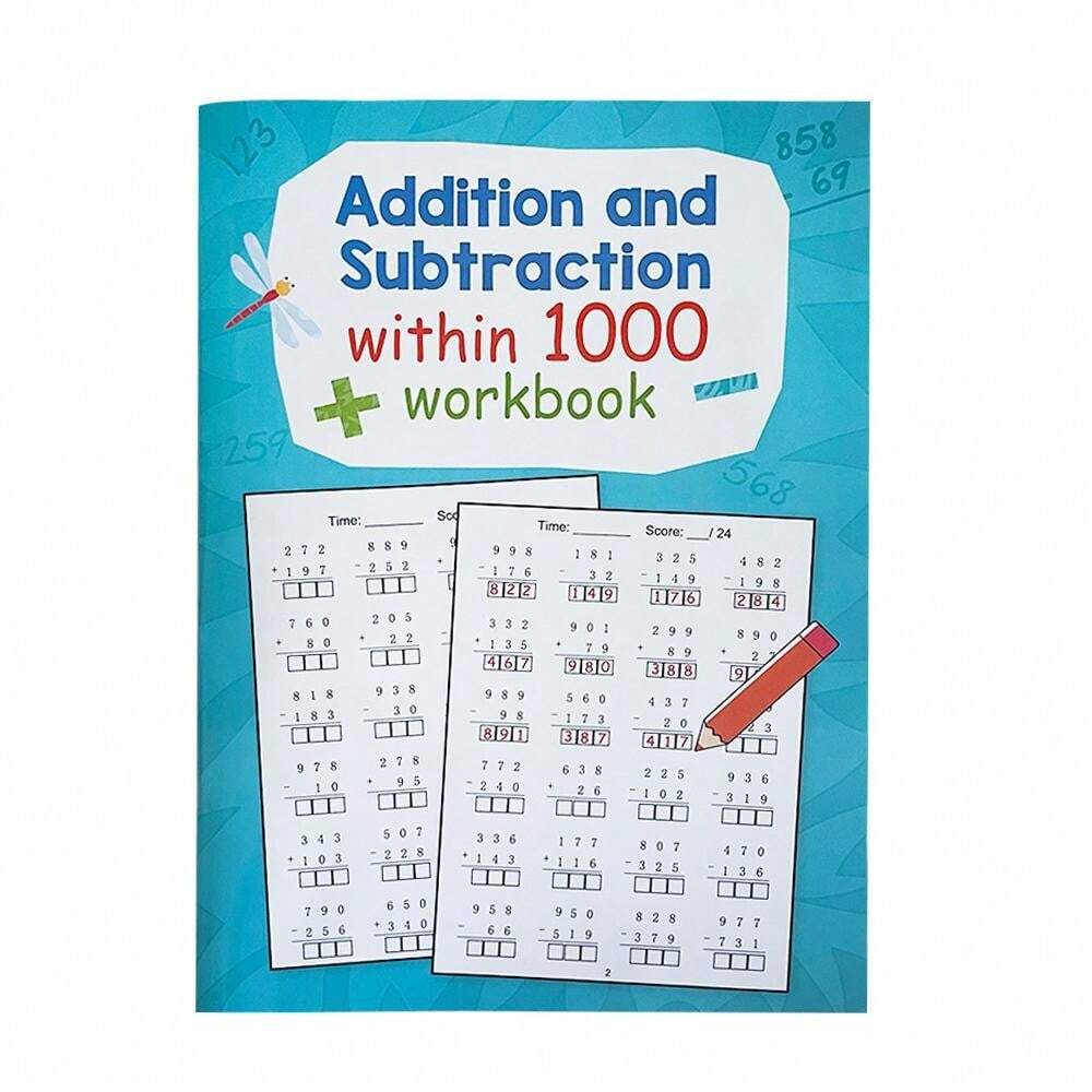 32 Pages Math Arithmetic Workbook Addition & Subtraction Within 1000 ...