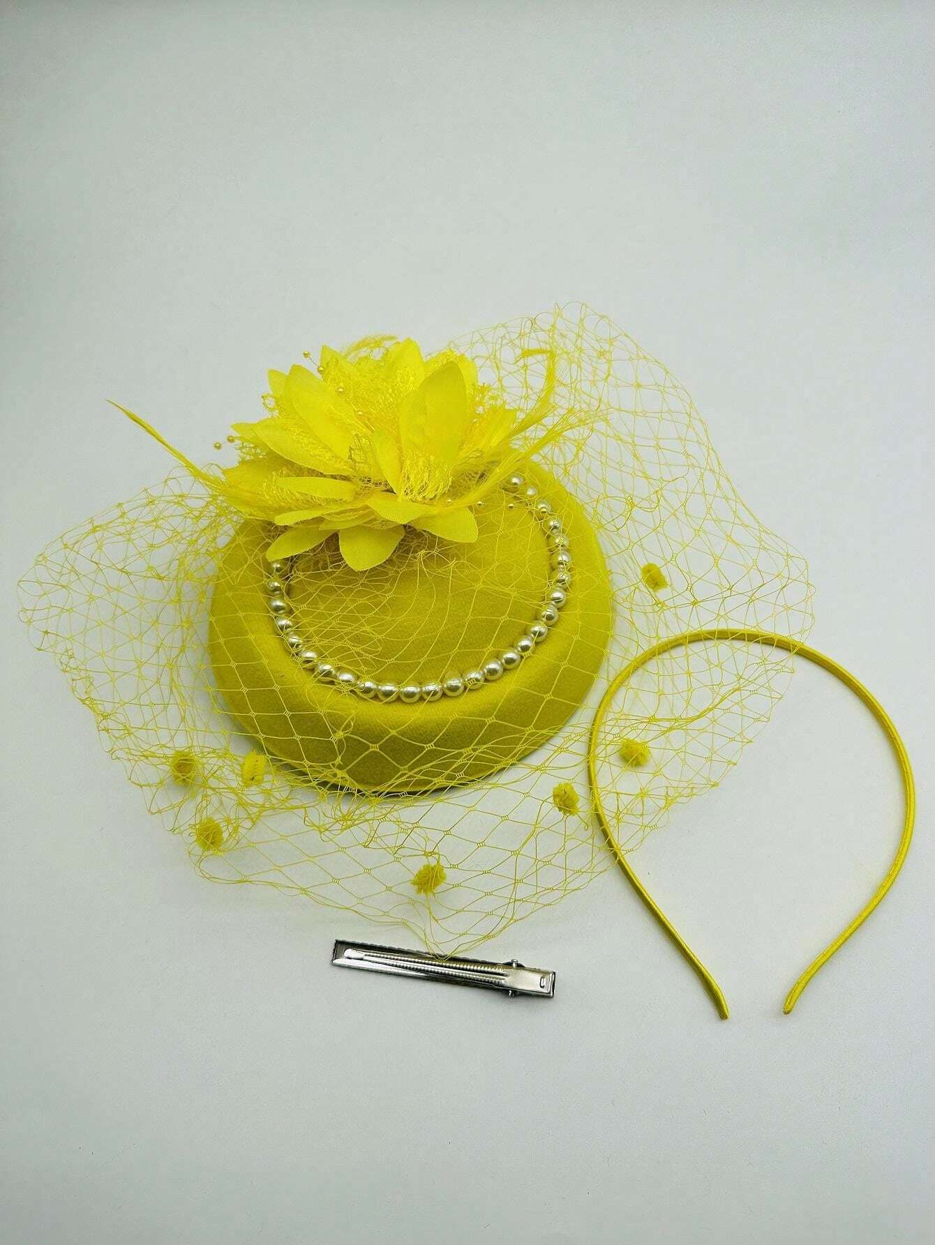 1 Piece Yellow 20s 50s Vintage Fascinators For Women Tea Party Hats ...