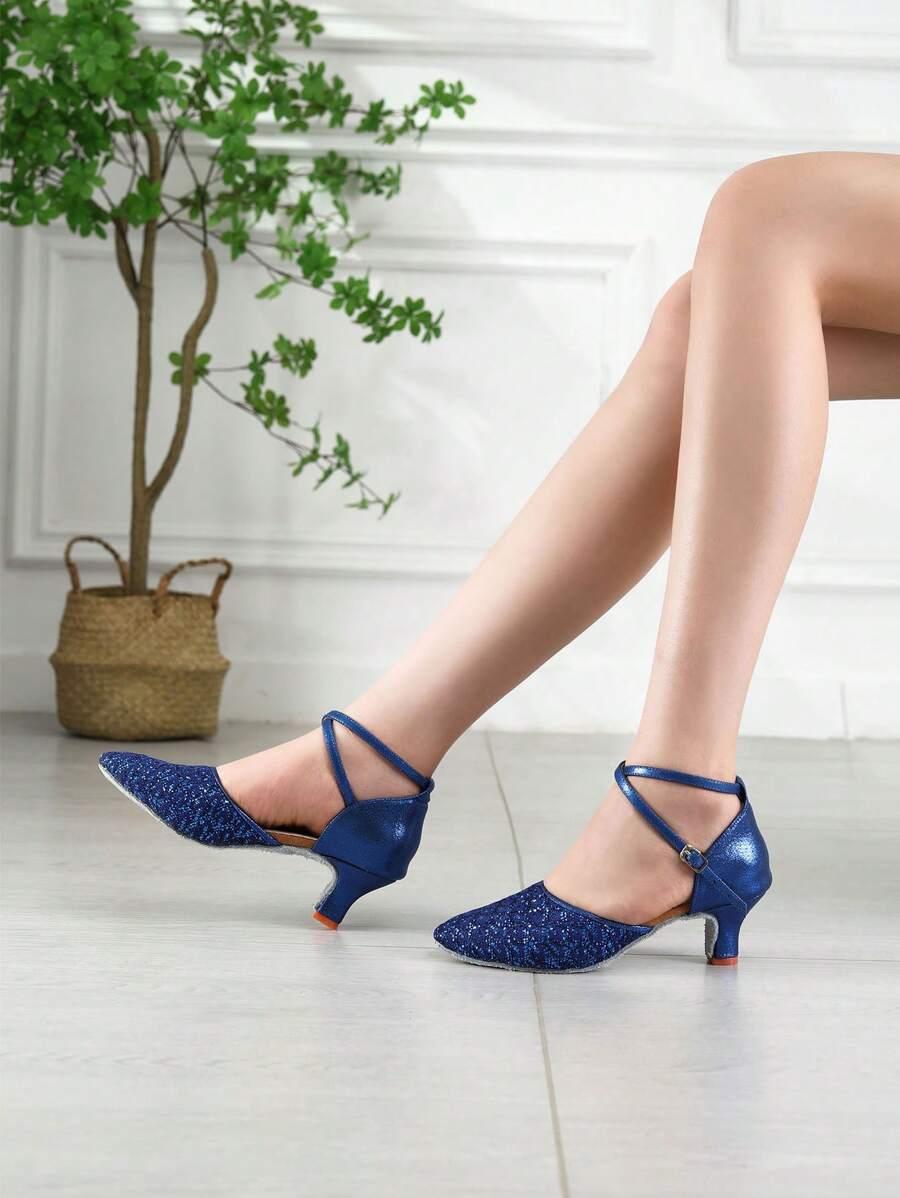 Women's Fashion Latin Dance Shoes For Ballroom Dancing, Round Toe Low ...