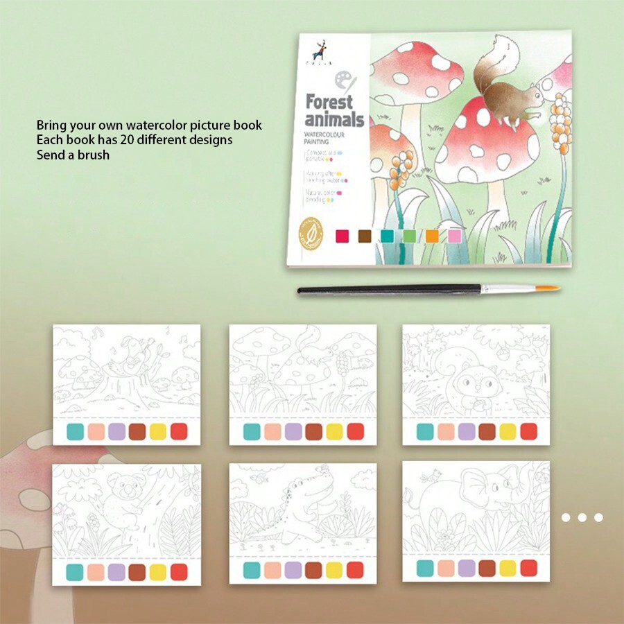Creative Watercolor Coloring Book For Children - Cartoon Memo Pad ...