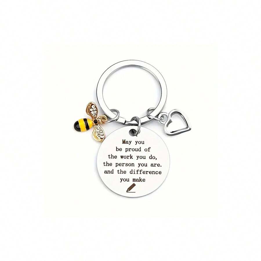 Durable Stainless Steel Bee Pendant Keychain - Heartfelt Teacher ...