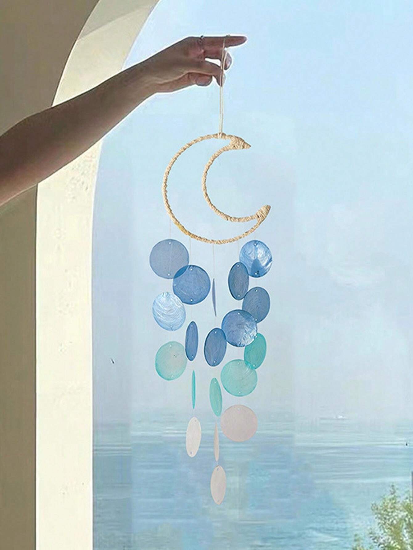 Moon Shell Wind Chime Dream Catching Net Wind Chime Room Balcony Wall ...