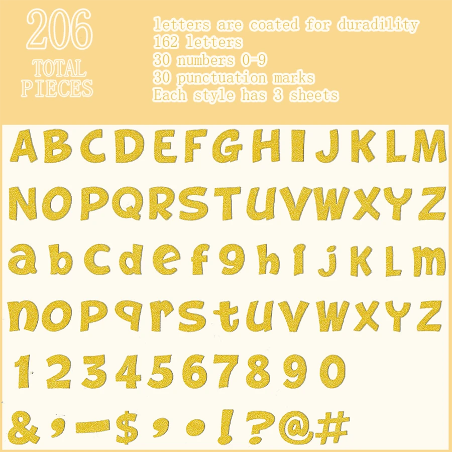 216pcs Gold Foil Scrabble Tiles Memo Board Letters Blackboard Classroom ...