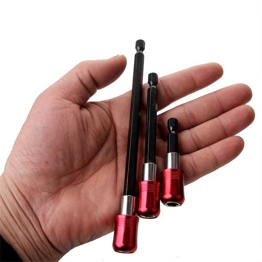 3pcs Quick-Release Extension Rod Set For Drill Drivers, Hex Shank, Self ...