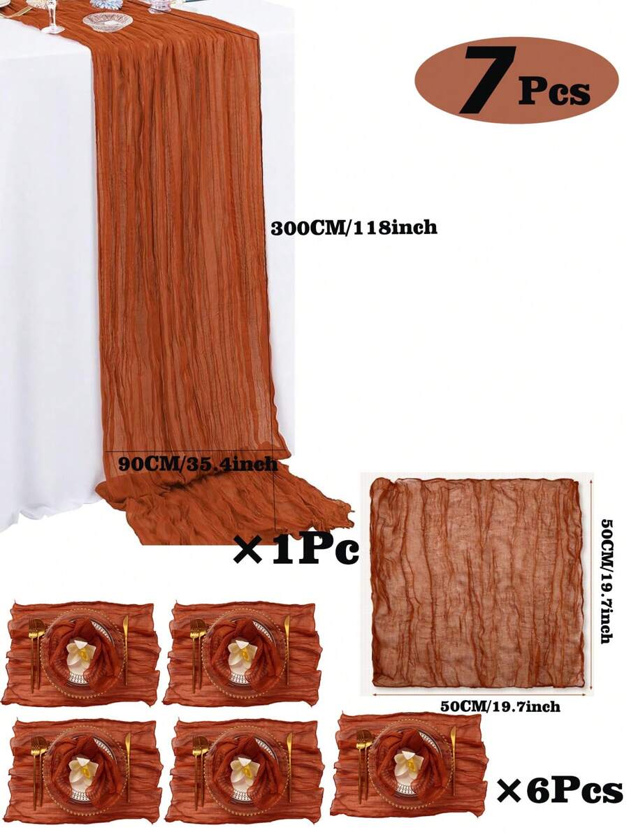 7 Pack Cheesecloth Table Gauze Table Napkins Runner 10ft Boho Gauze ...