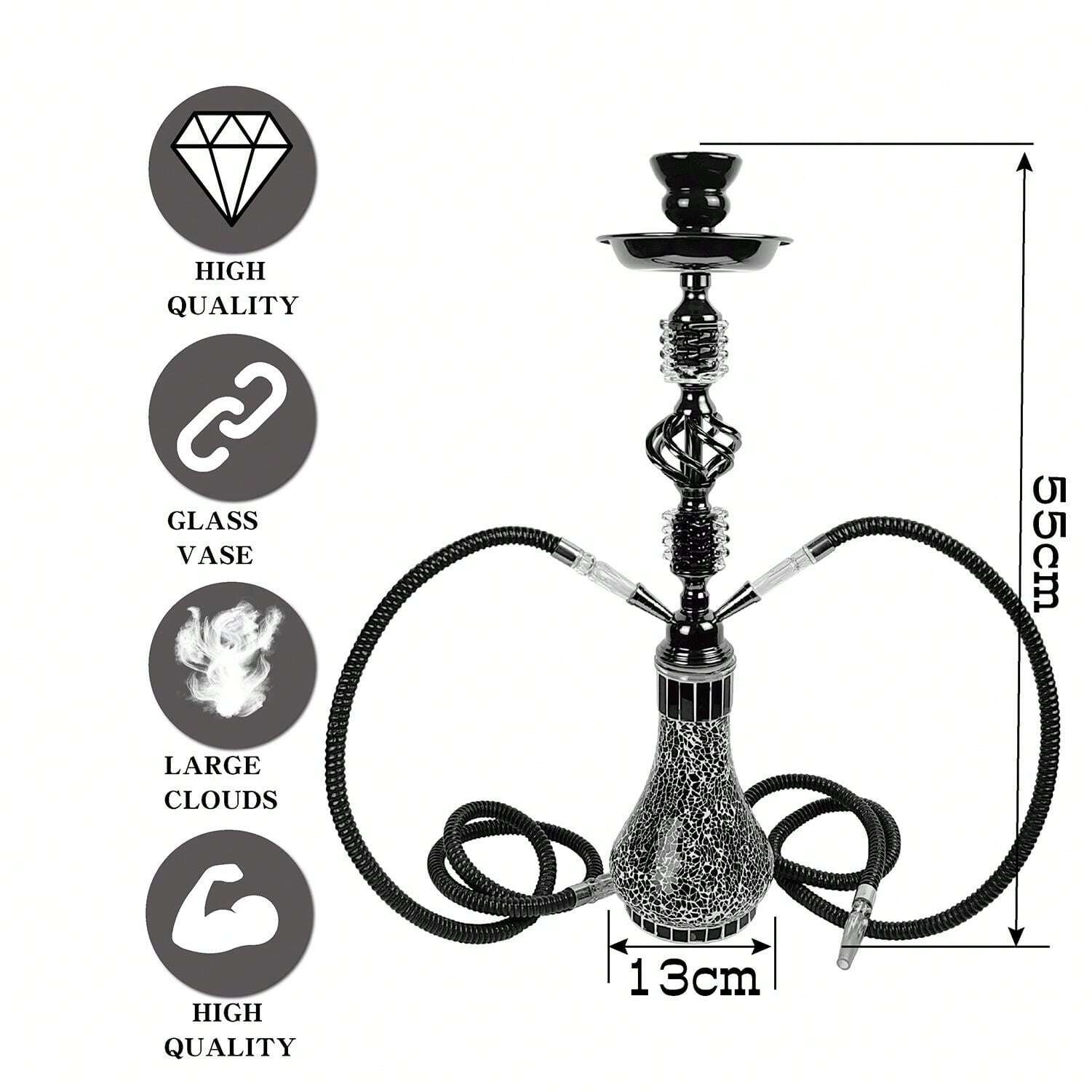 Conjunto de Narguilé de 20" - 2 Mangueiras, Kit Premium de Narguilé ...