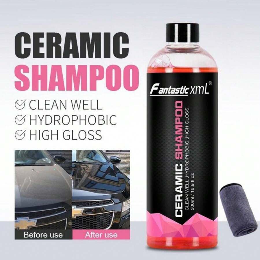 Ceramics Shampoo 500ML Ceramic Coating Infused Car Wash Soap Powerful Cleaner PH Neutral High ...